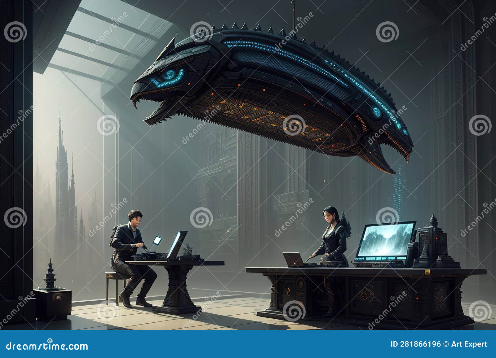 Robots. Artificial Intelligence. Illustration of Progress, Technology ...