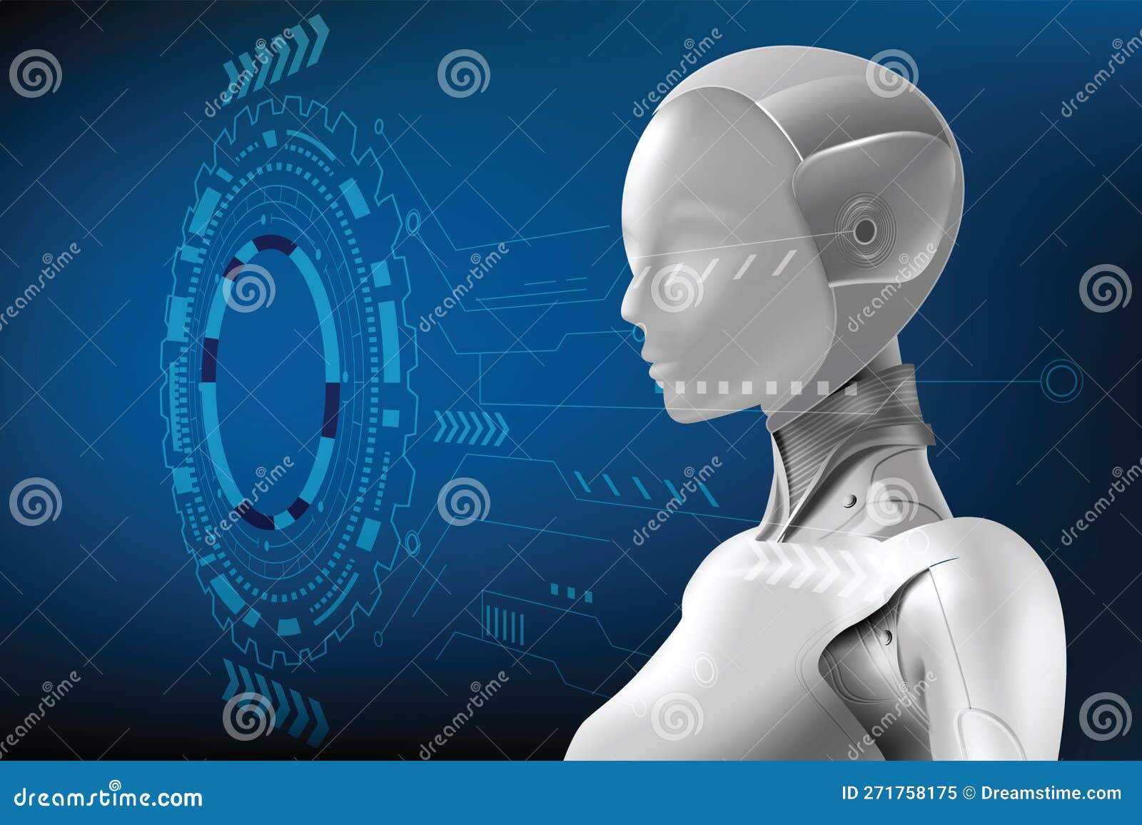 Robots Artificialmente Inteligentes Ilustración del Vector ...