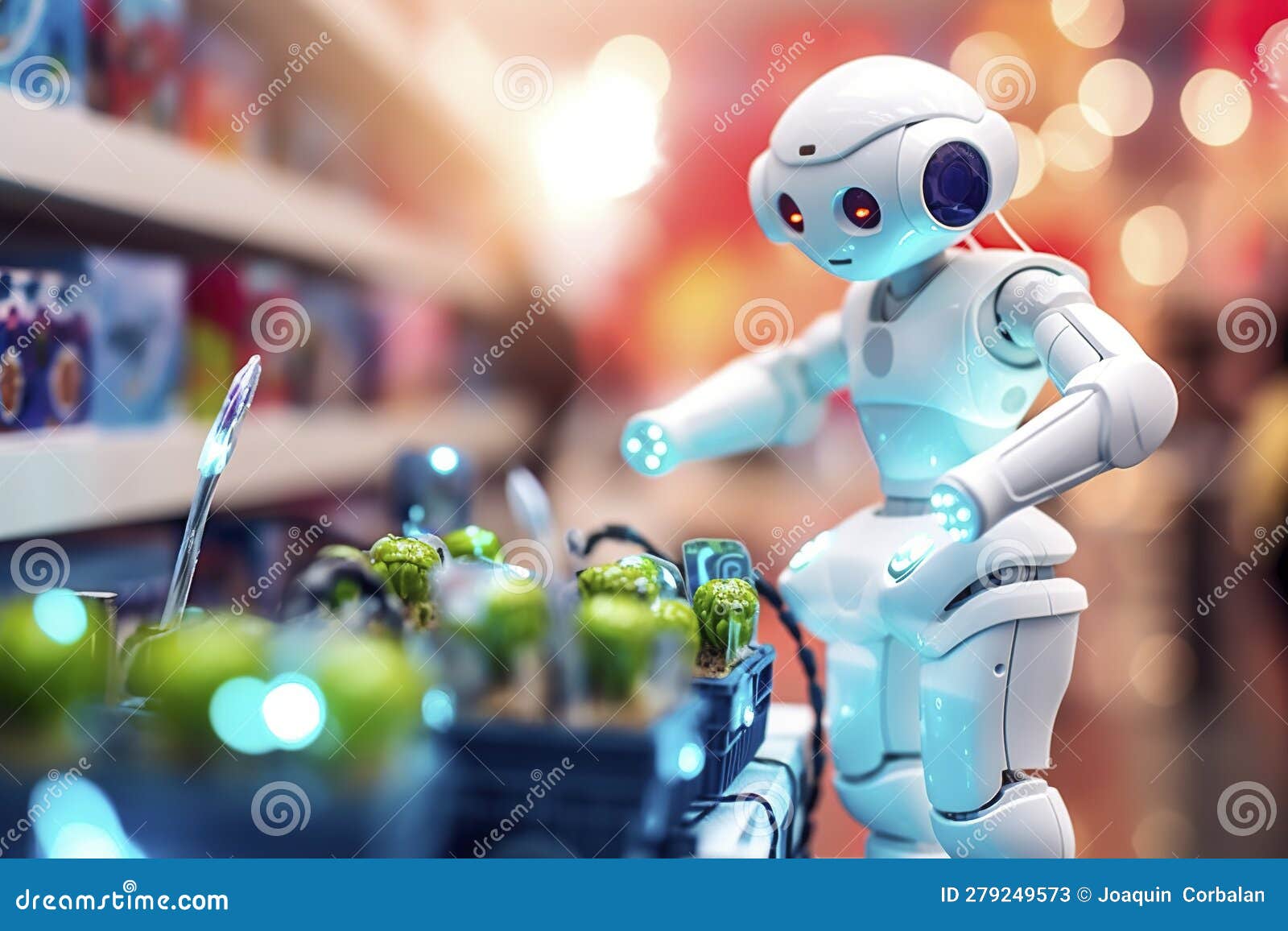 Robots Assist Humans in Routine Tasks. Ai Generated Stock Illustration ...