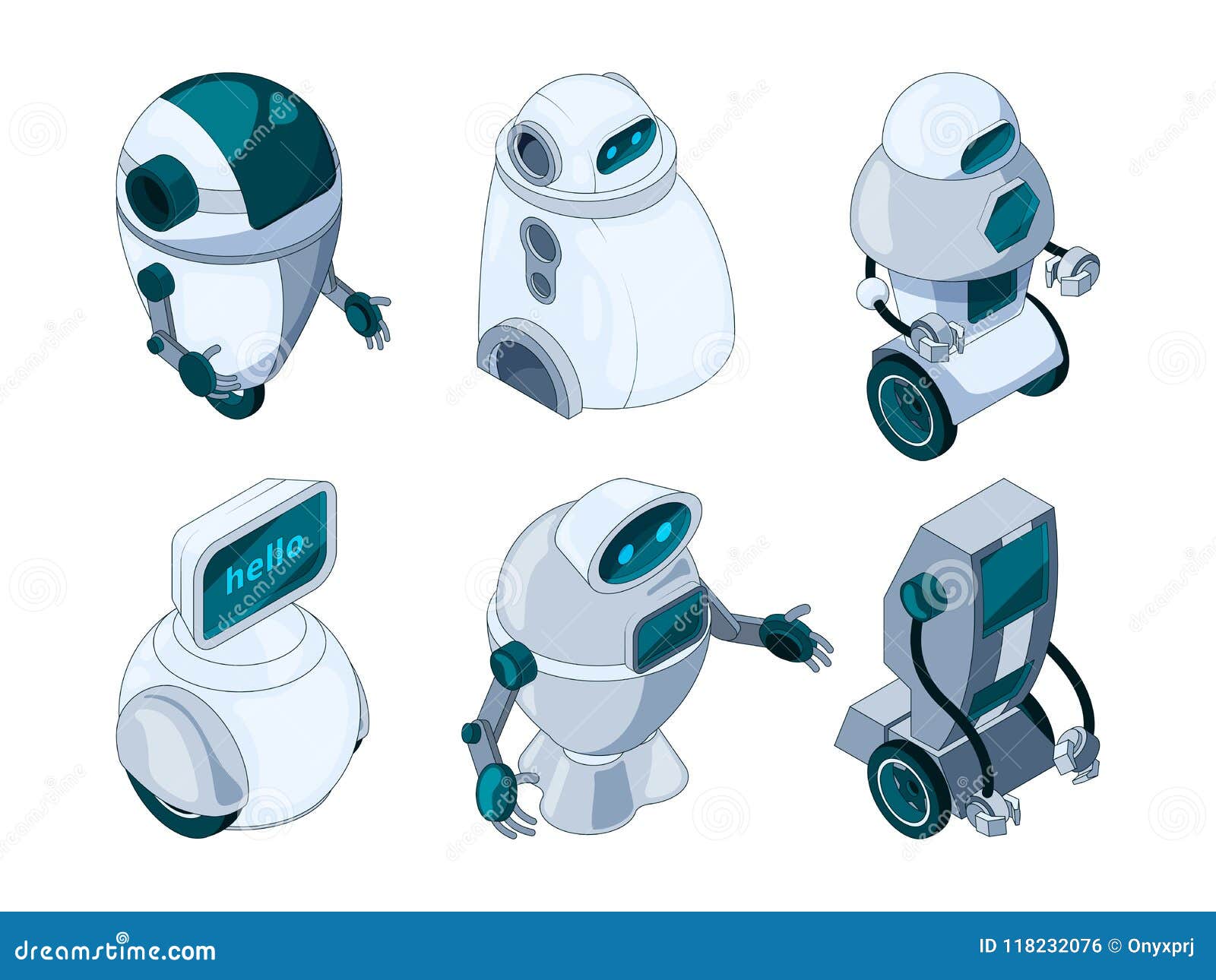 Robots Assistant Future Isometry Set. Robotic Humanoid Green House ... Robots Assistant Future Isometry Set. Robotic Humanoid Green House ...