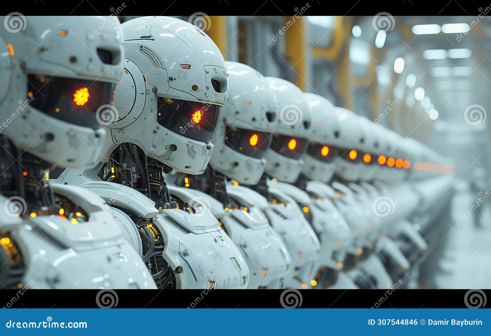 Robots in an Automotive Factory are Assembling Vehicles with Precision ...