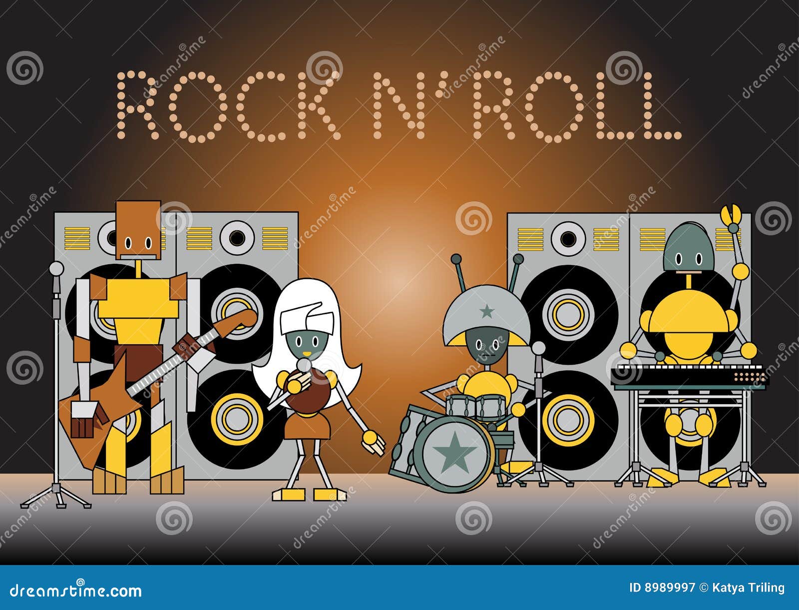 Robots band stock vector. Illustration of cool, performing - 8989997