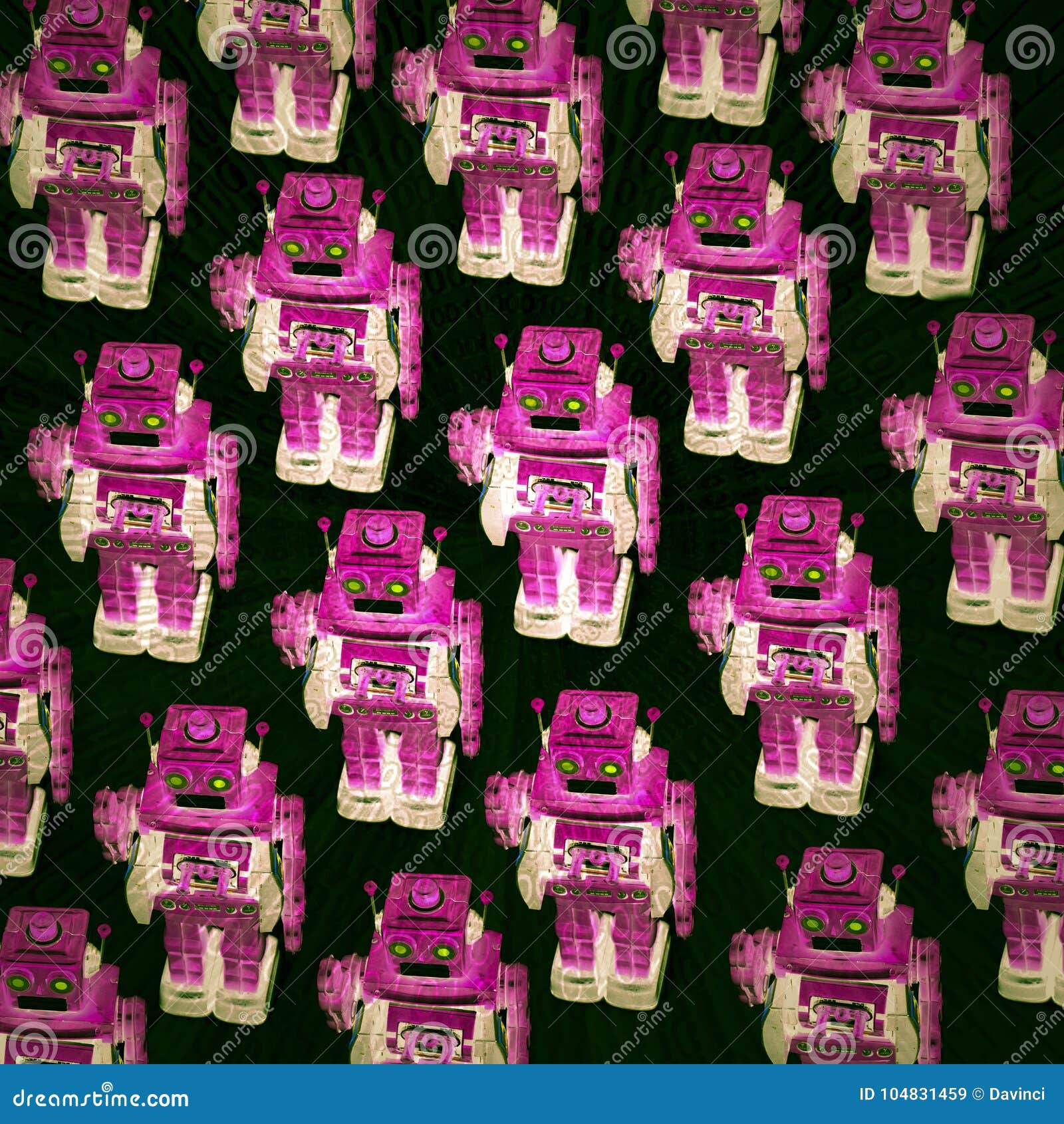 Robots bright pink stock illustration. Illustration of concepts - 104831459