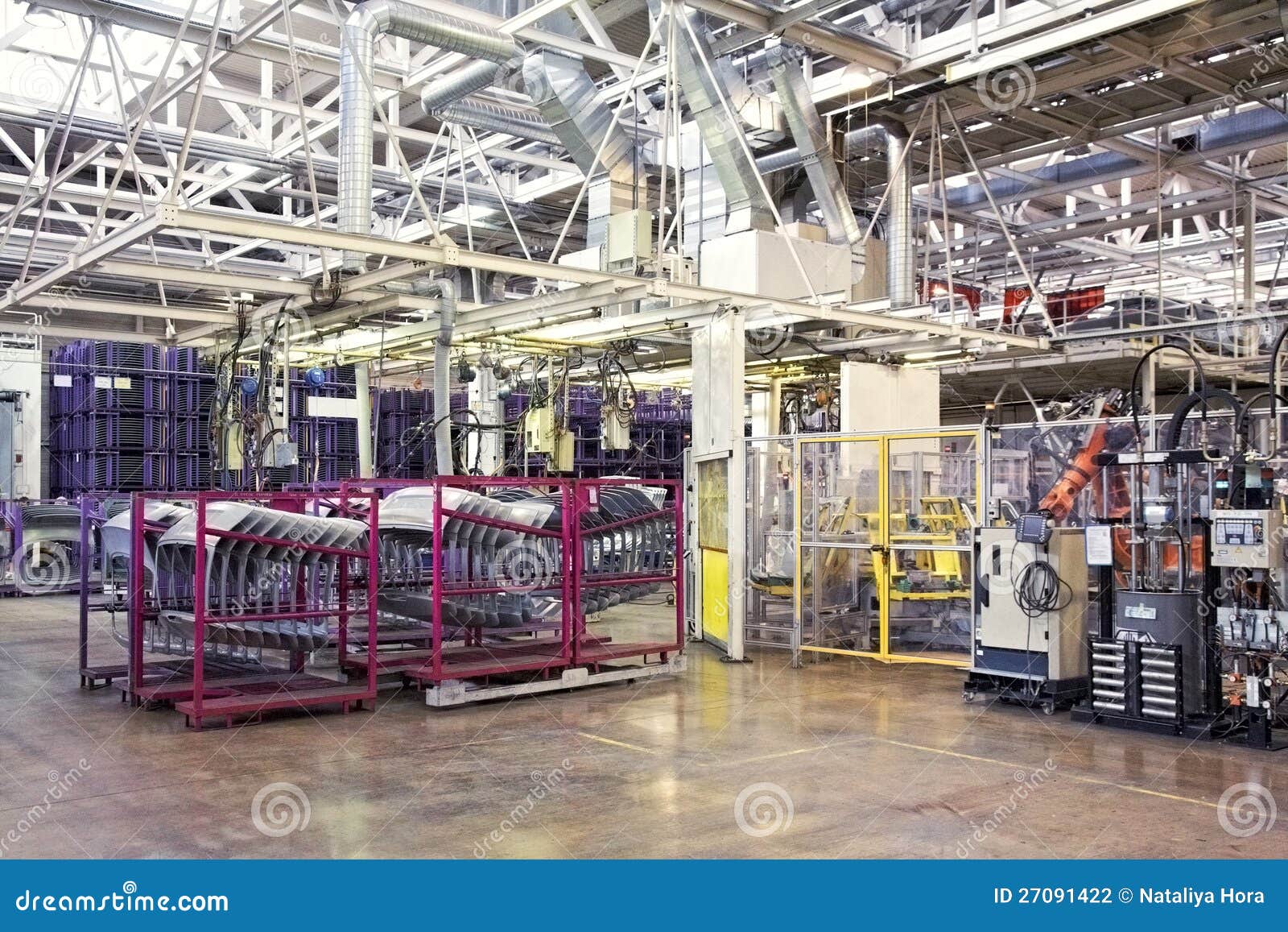 Robots in a car factory stock photo. Image of manufacturing - 27091422