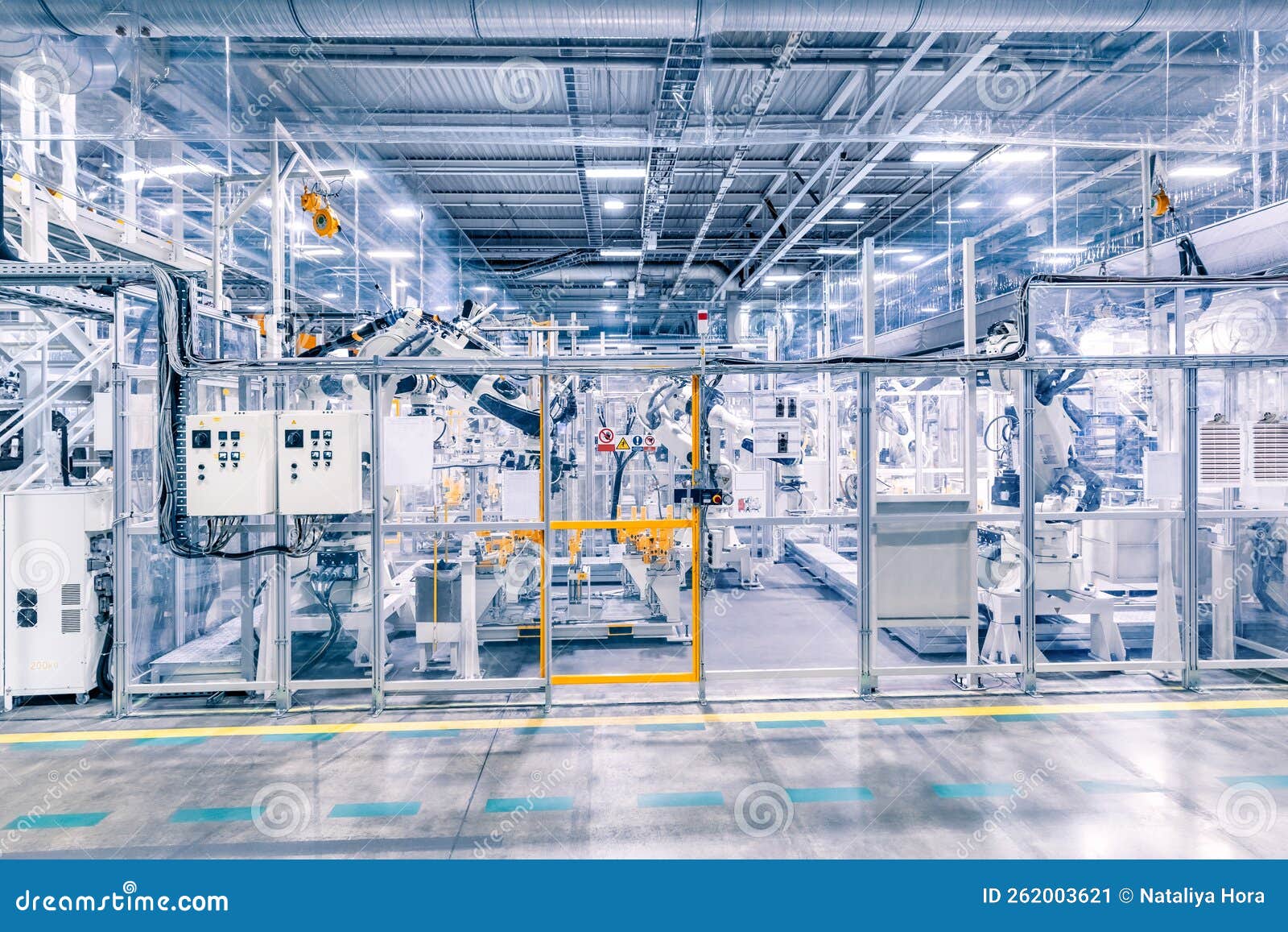 Robots in a car plant stock image. Image of industry - 262003621
