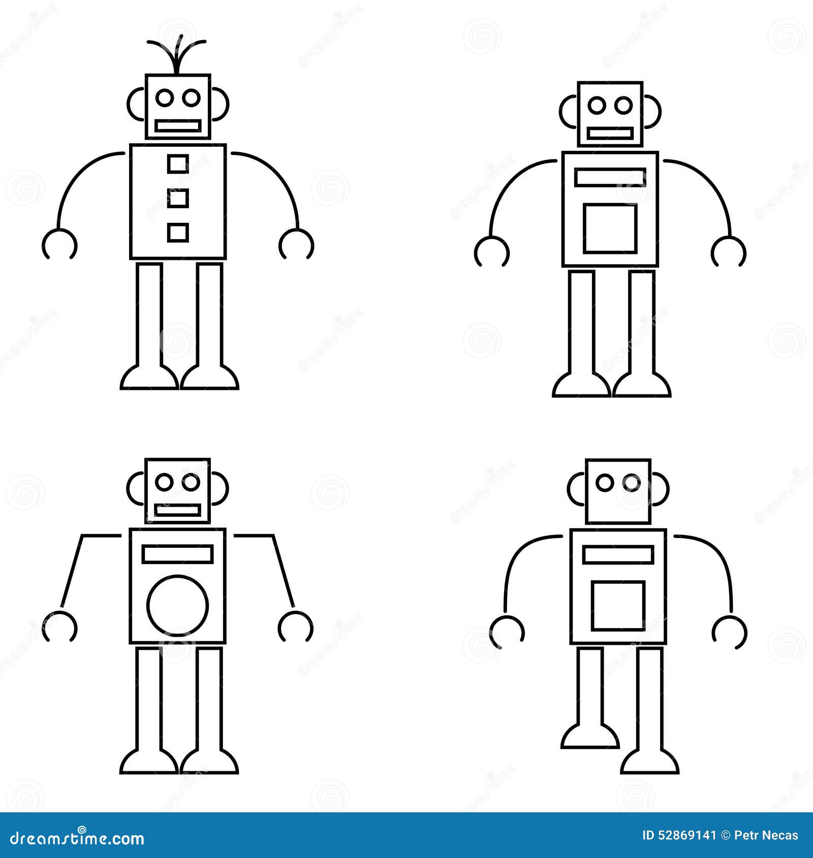 Robots Cartoon Vector | CartoonDealer.com #52869141