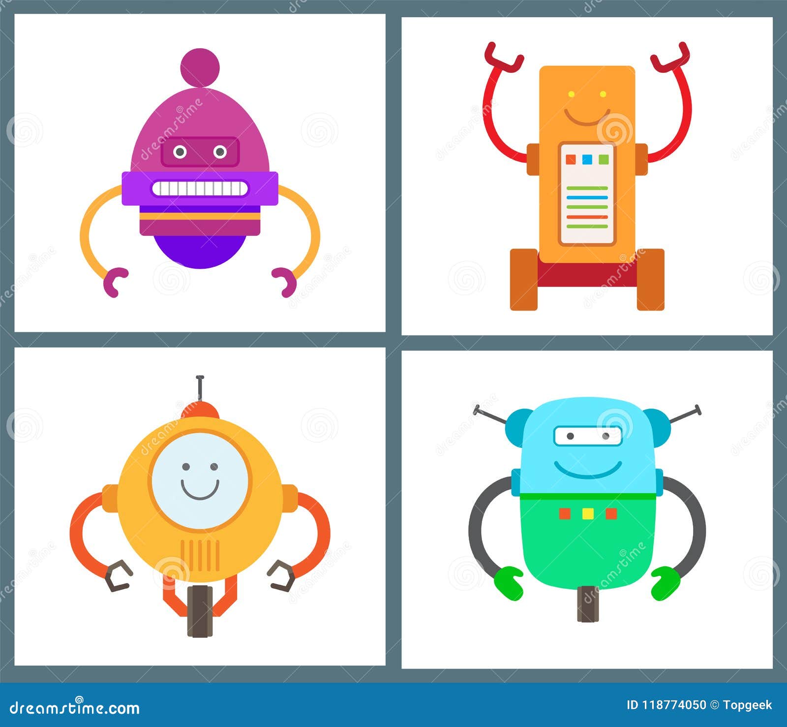 Robots Collection of Types Vector Illustration Stock Vector ...