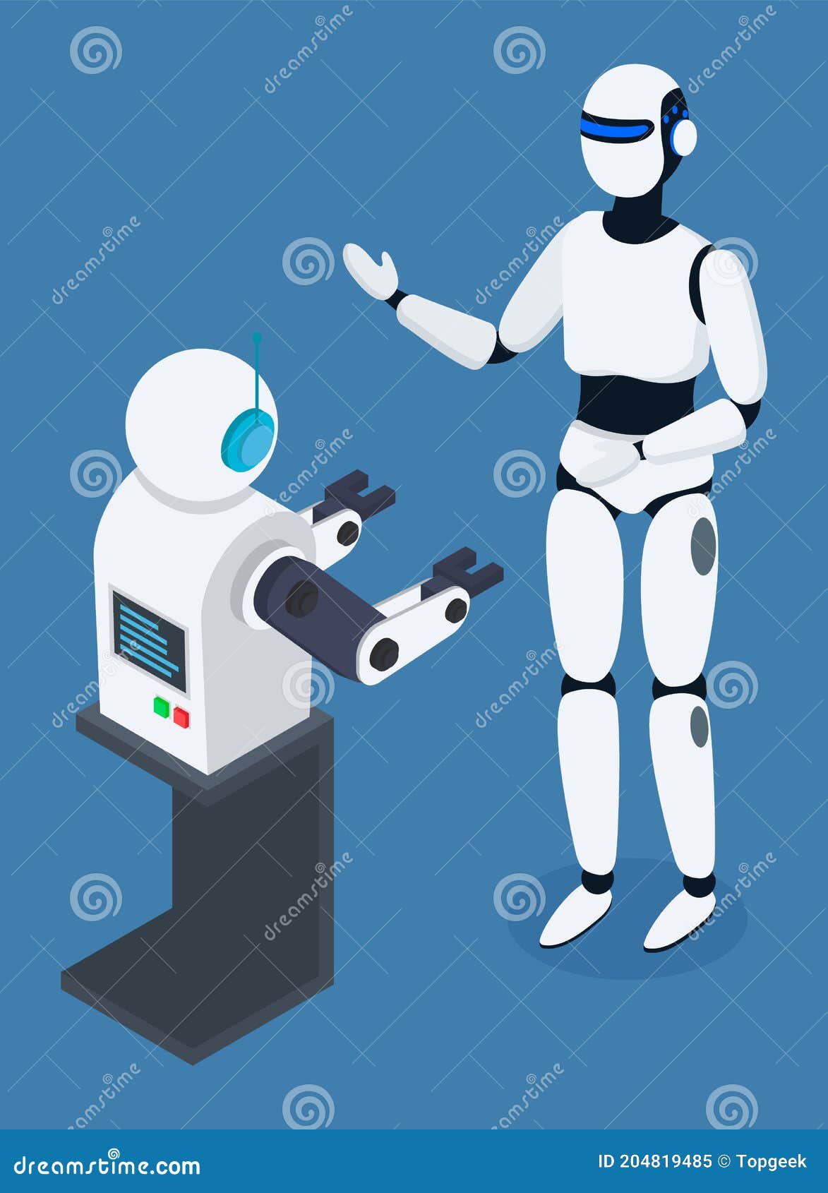 Robots Communicating with Each Other, Futuristic Artificial ...