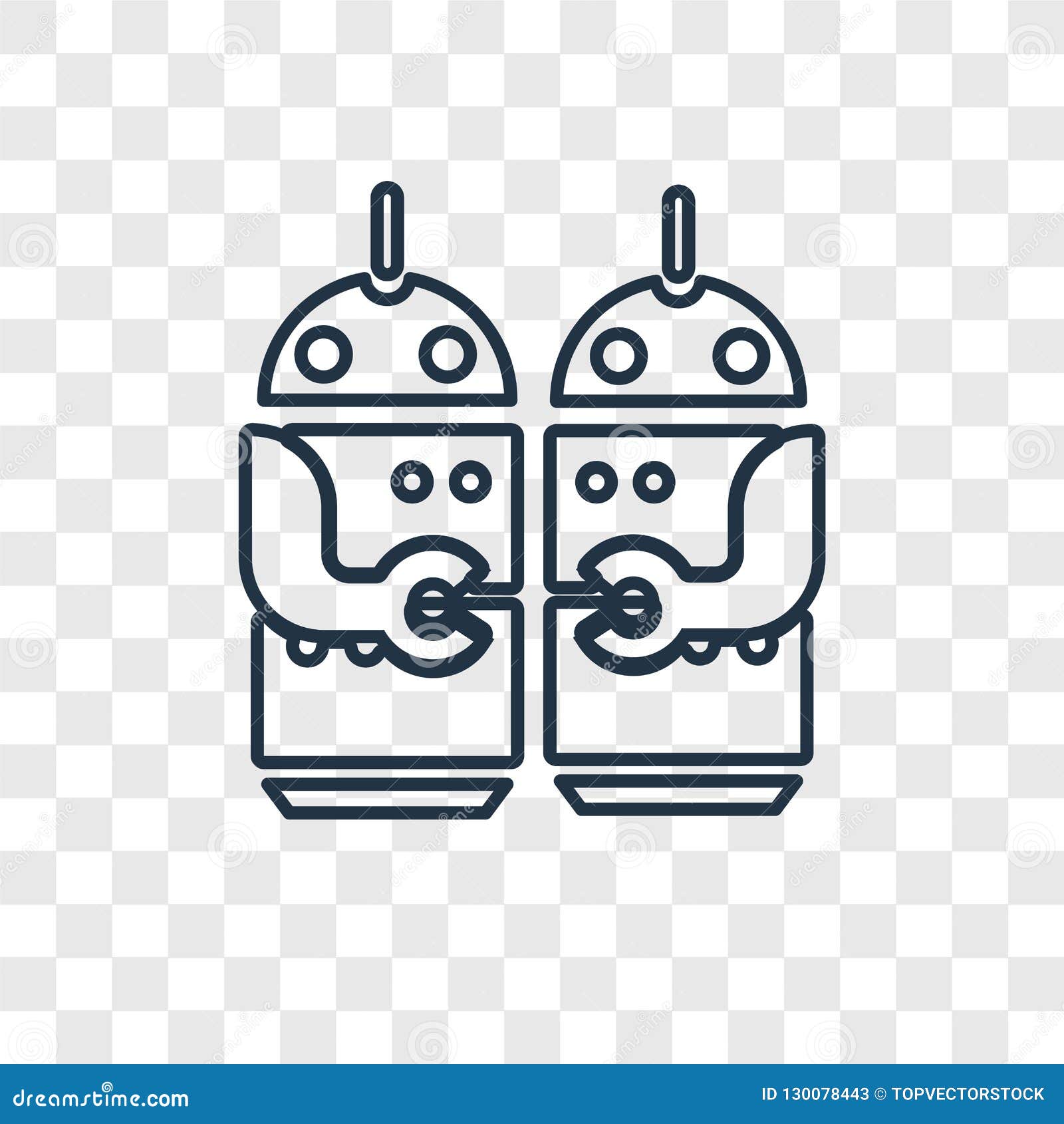 Robots Concept Vector Linear Icon Isolated on Transparent Background ...