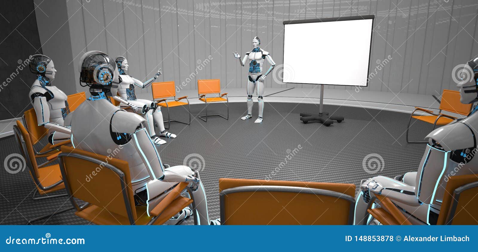 Robots Deep Learning stock illustration. Illustration of humanoid ...
