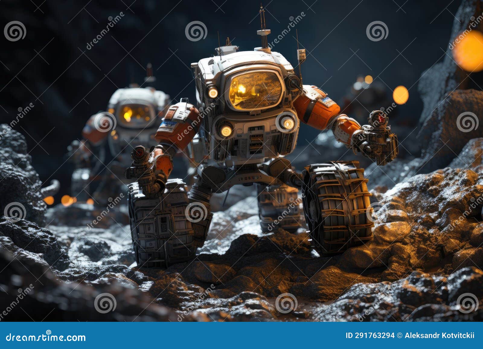 Robots Efficiently Conduct Space Mining Operations On An Asteroid