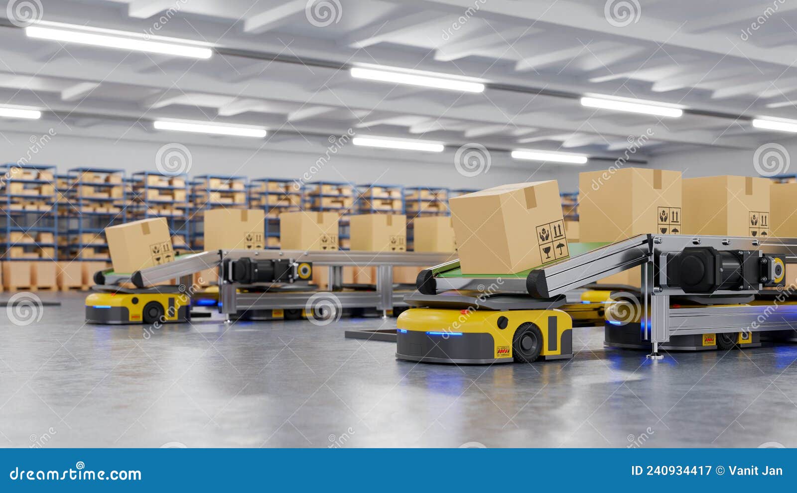 Robots Efficiently Sorting Hundreds of Parcels Per HourAutomated Guided ...