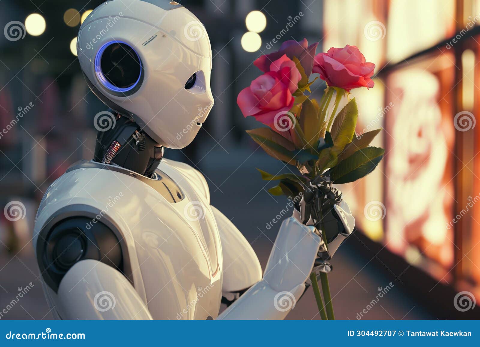 Robots Engage in Heartwarming and Romantic Activities Stock Image ...