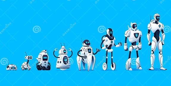 Robots Evolution Timeline of Robotics Technology. Stock Vector ...