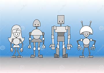Robots family stock vector. Illustration of futuristic - 10952788