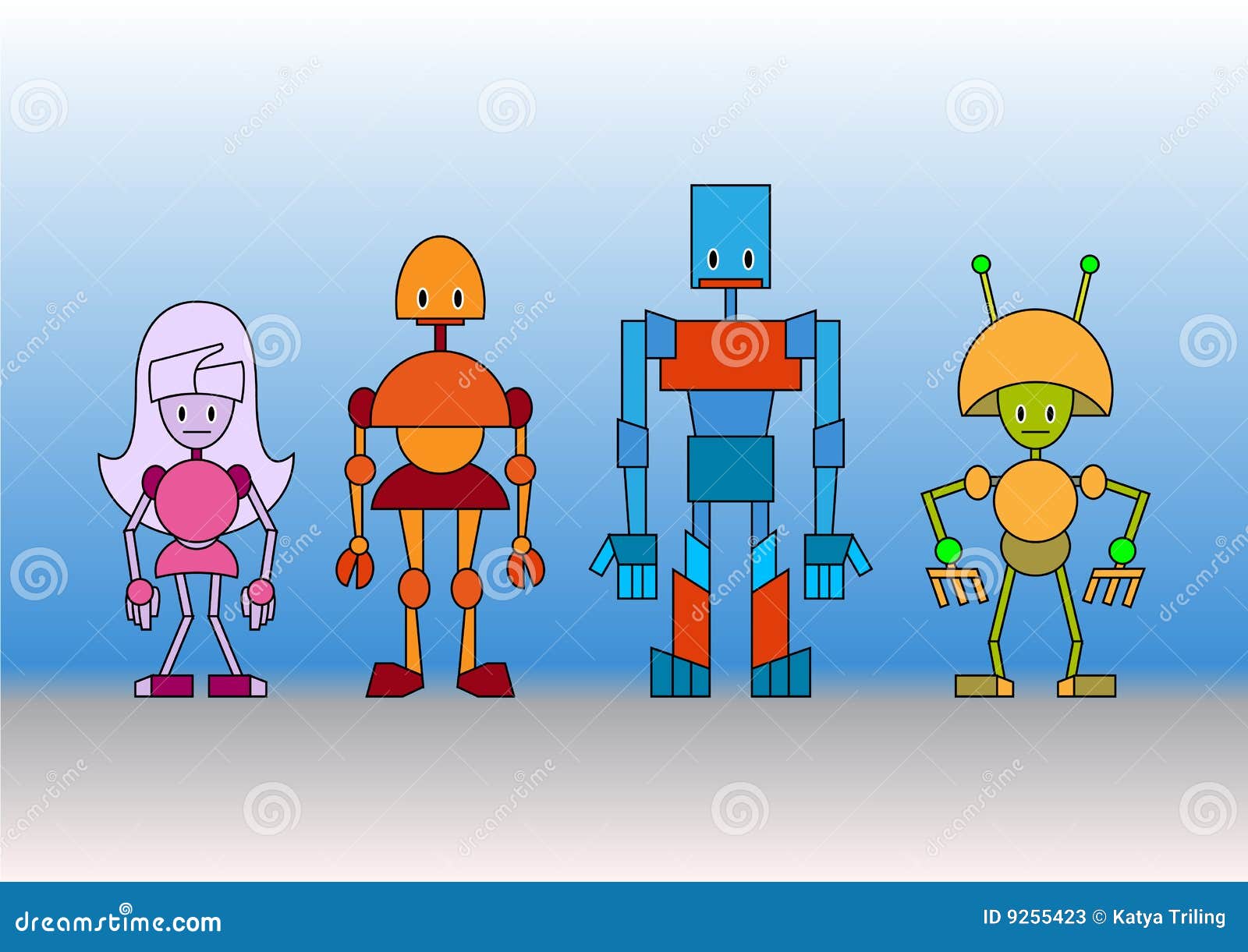 Robots family stock vector. Illustration of industry, futuristic - 9255423