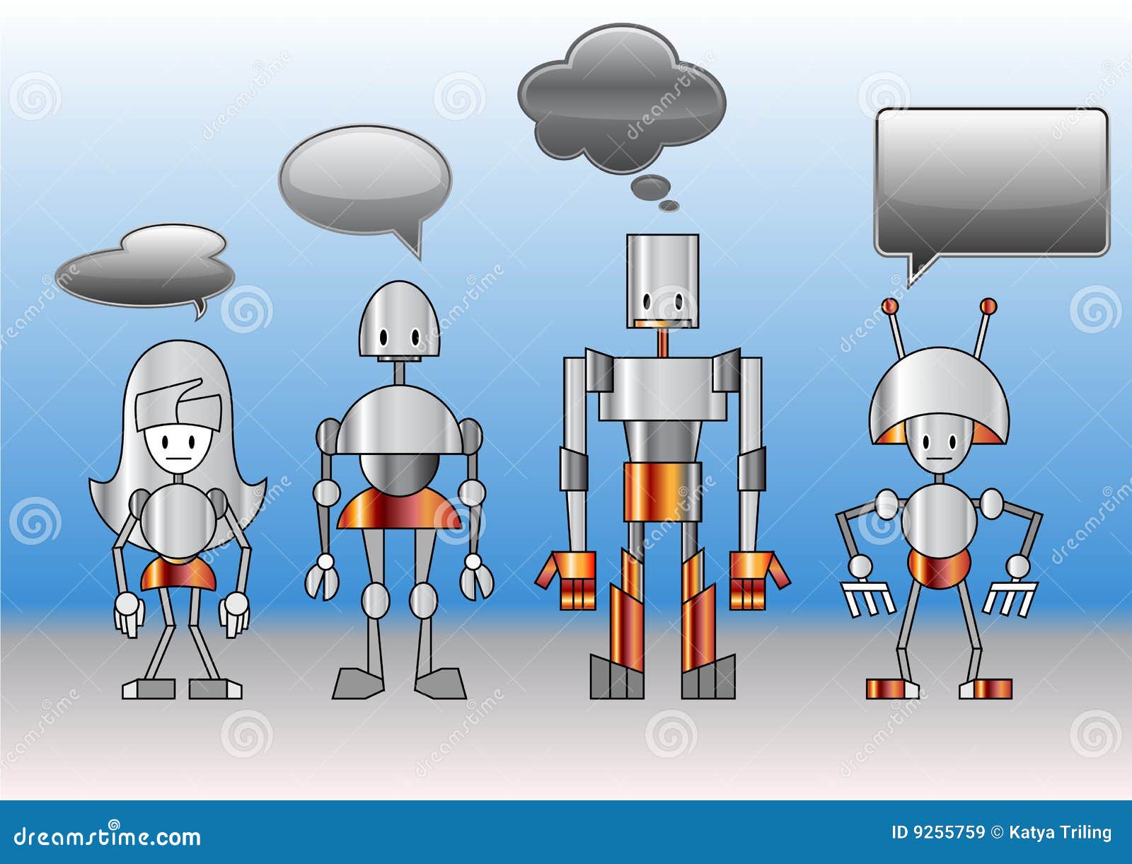 Robots family stock vector. Illustration of futuristic - 9255759