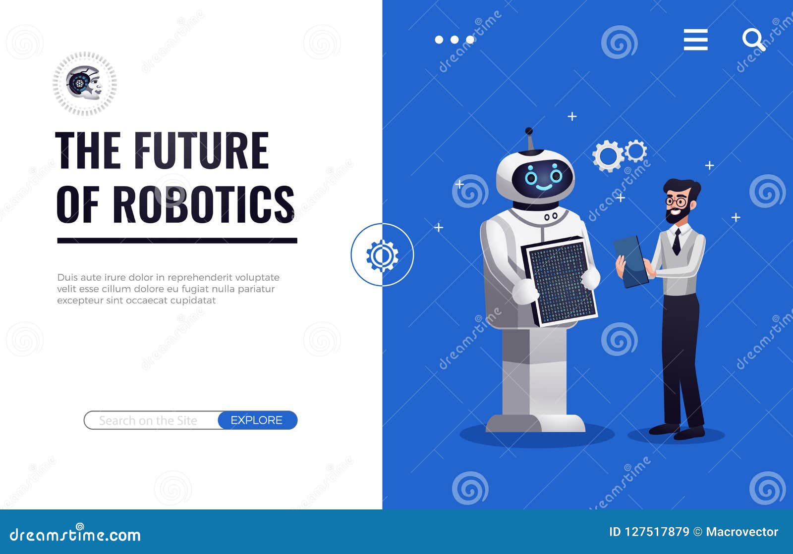 Robots Future Design Concept Stock Vector - Illustration of education ...