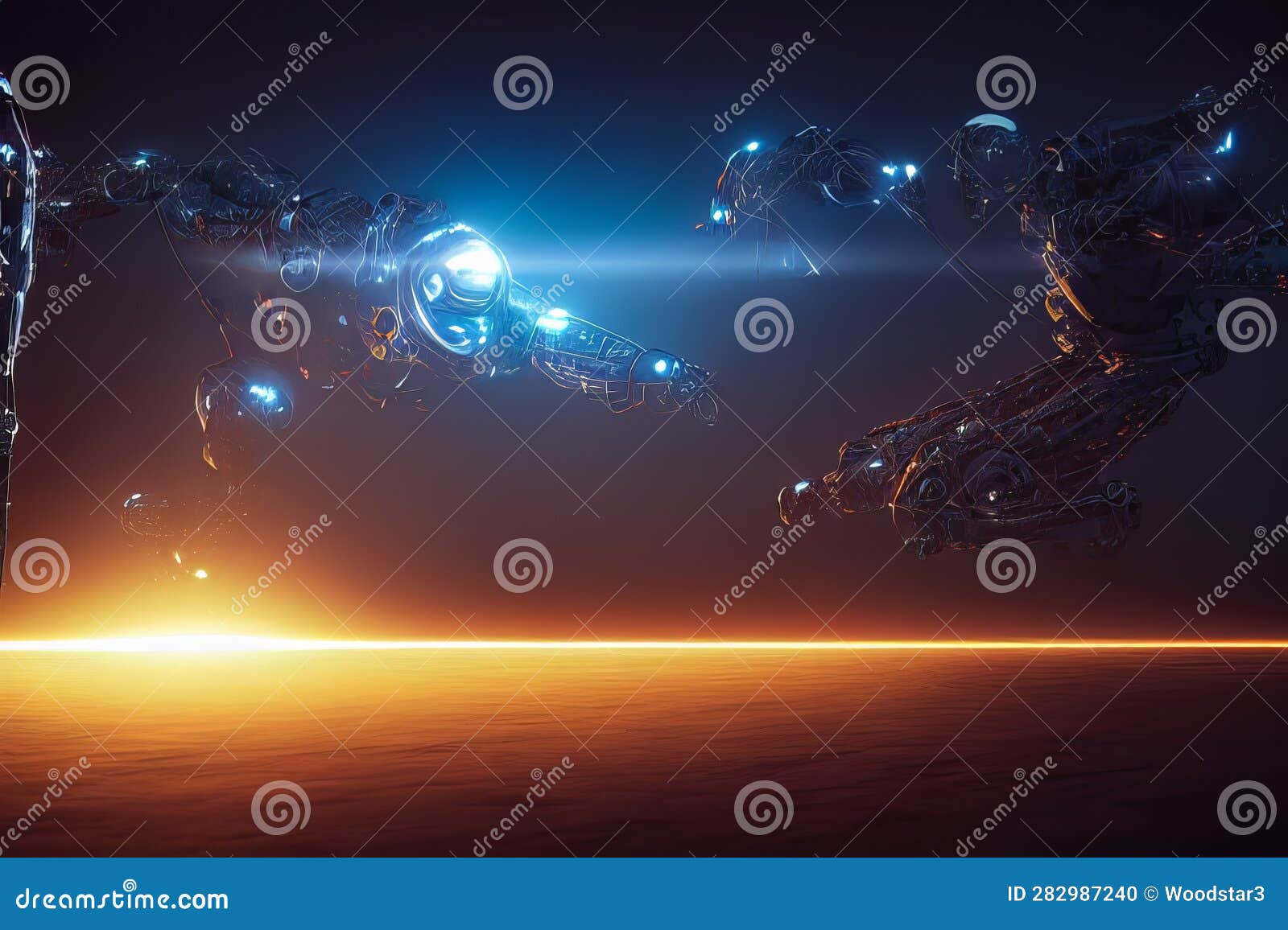 Robots. Futuristic Interpretation Future 2025.Virtual Reality Stock ...