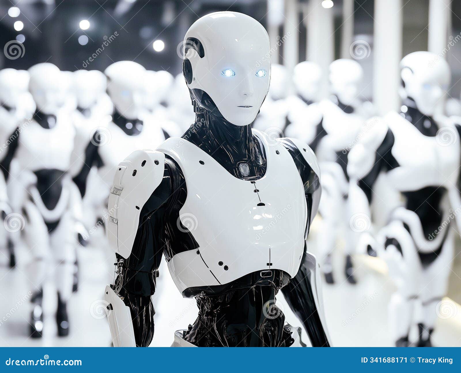 Robots in a group stock image. Image of team, cybernetic - 341688171