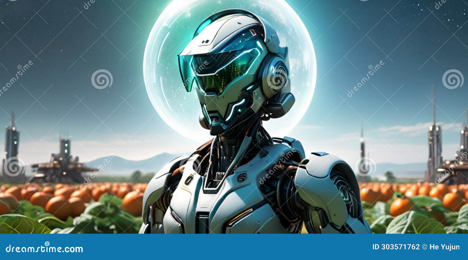 Humanoid Robots Grow Vegetables in a Space Farm, Generating AI Stock ...