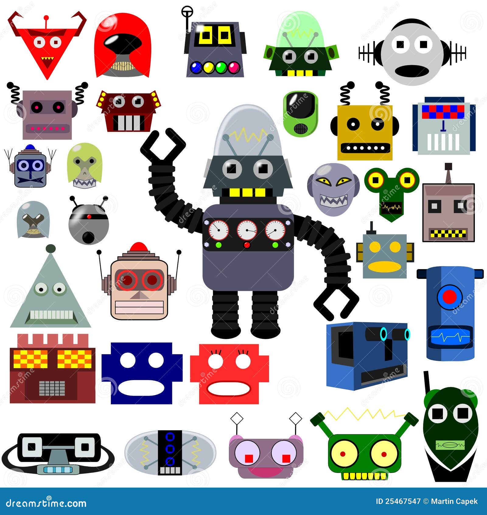 Robots heads stock vector. Illustration of cyborg, modern - 25467547