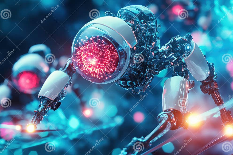 Robots Designed for Virus Neutralization in a Futuristic Laboratory ...