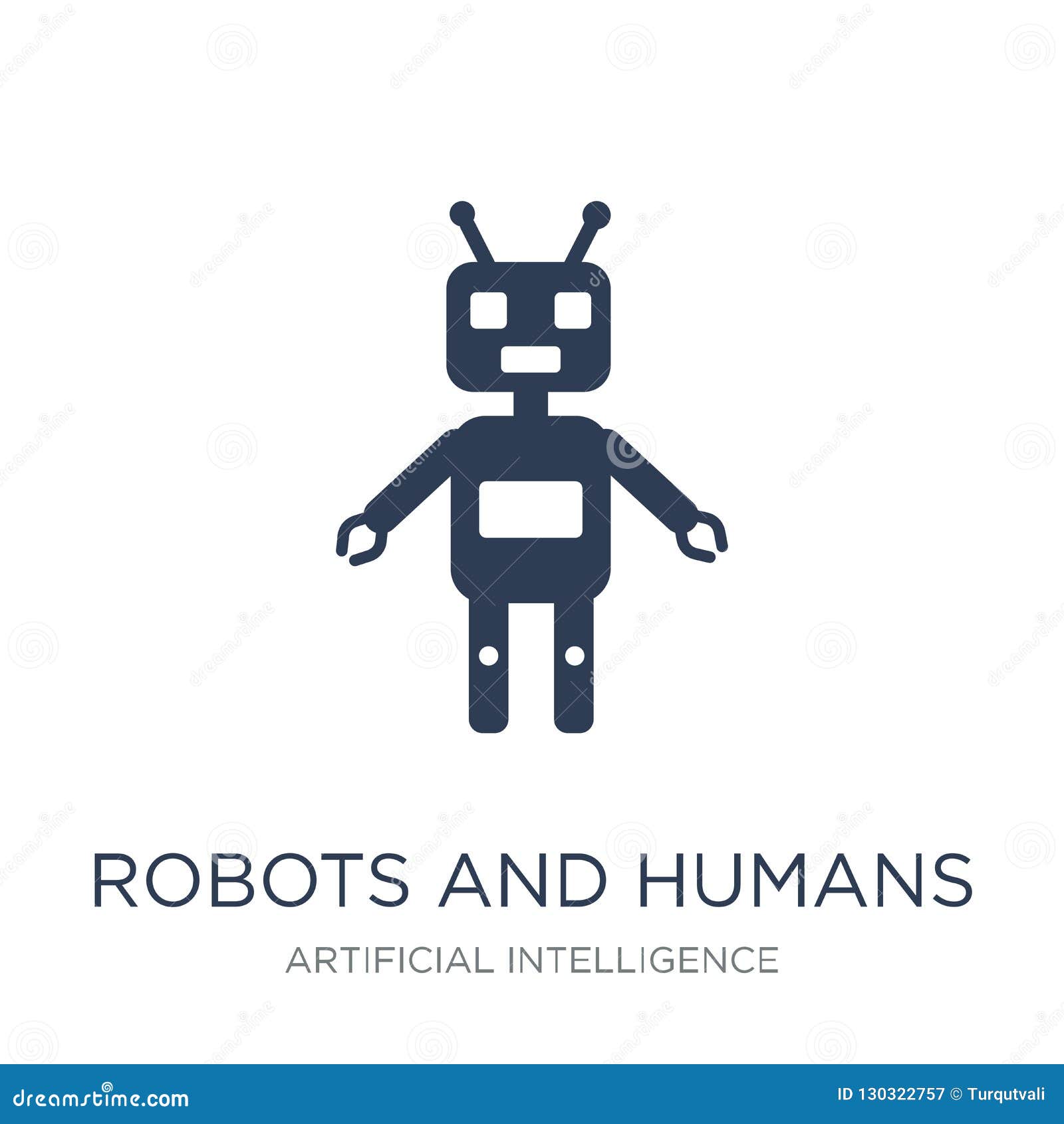 Robots and Humans Icon. Trendy Flat Vector Robots and Humans Ico Stock ...