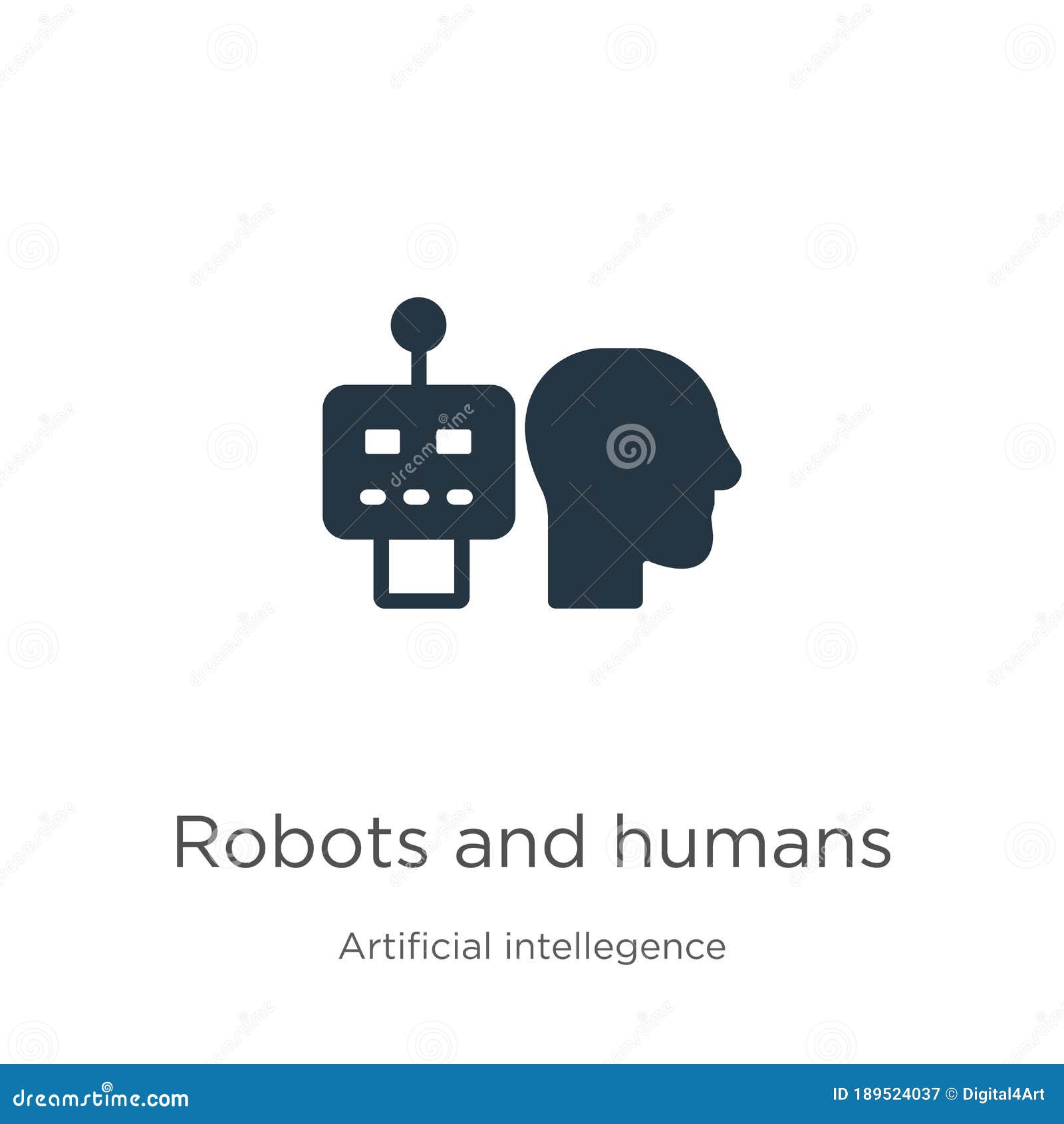 Robots and Humans Icon Vector. Trendy Flat Robots and Humans Icon from ...