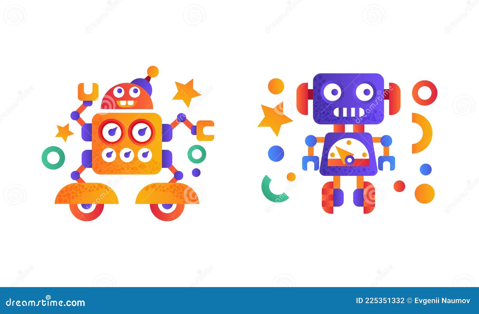 Robots Icons Set, Funny Chatbots, Artificial Intelligence Flat Vector ...