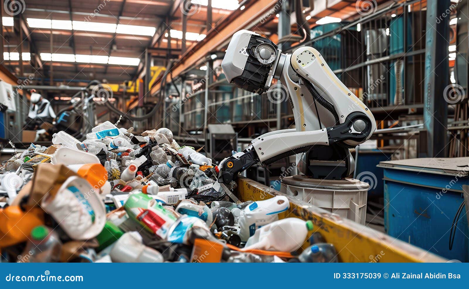 Robots Leading the Recycling Charge Stock Illustration - Illustration ...