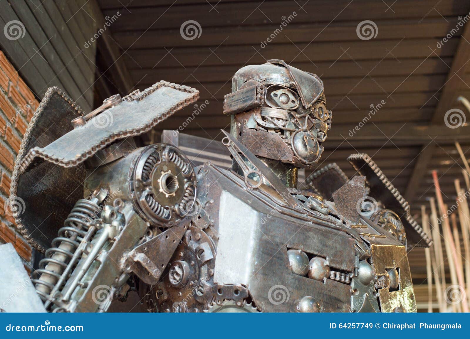 Robots made from scrap editorial stock image. Image of fantasy - 64257749