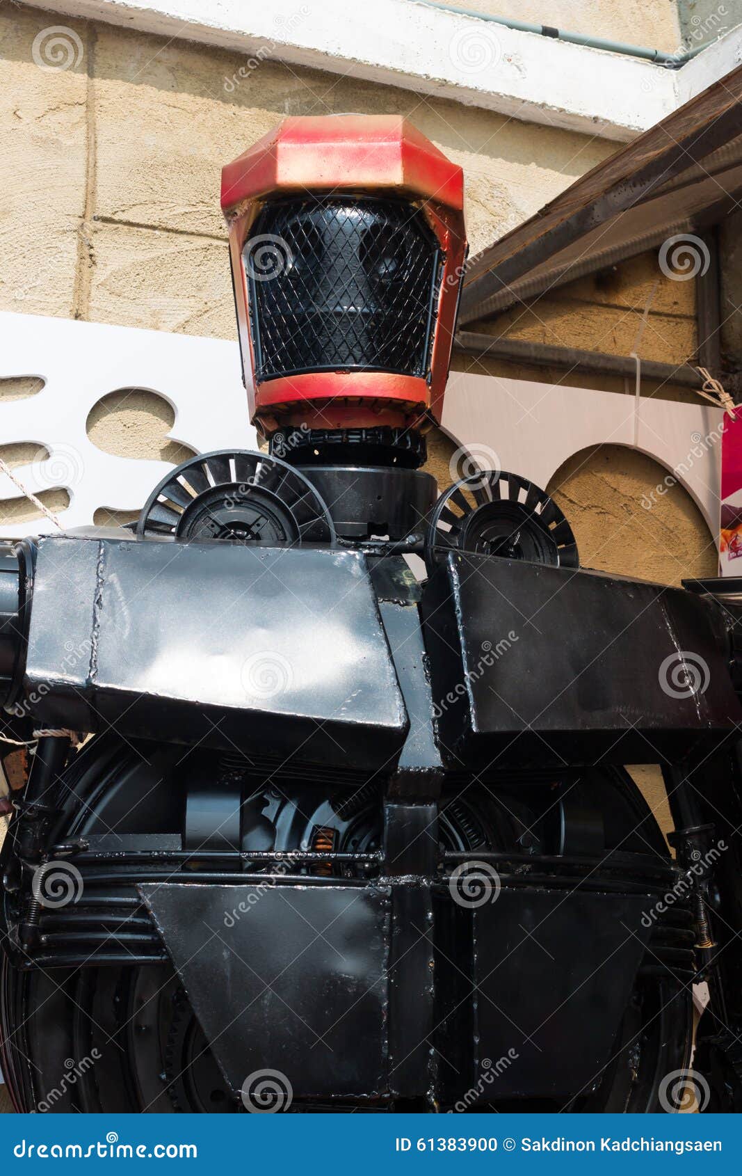 Robots made from scrap stock photo. Image of machine - 61383900