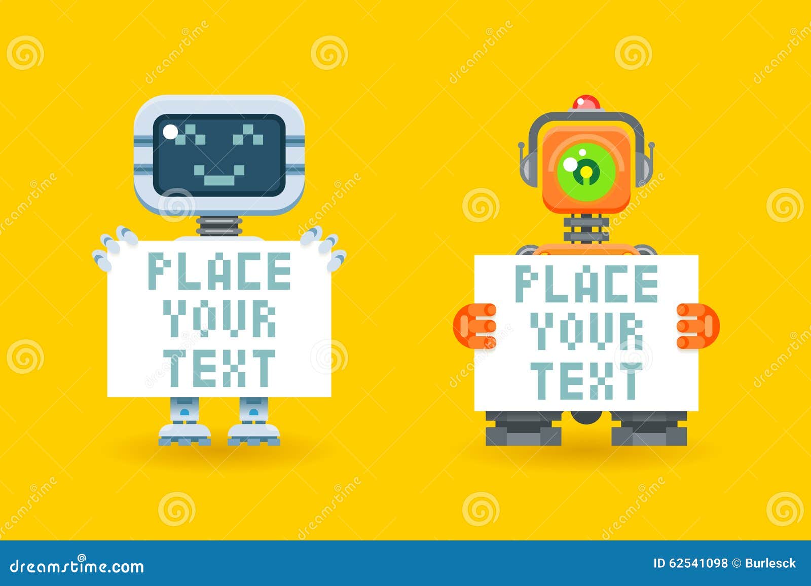 Robots Met Lege Document Plaats Voor Uw Tekst Vector Illustratie ...