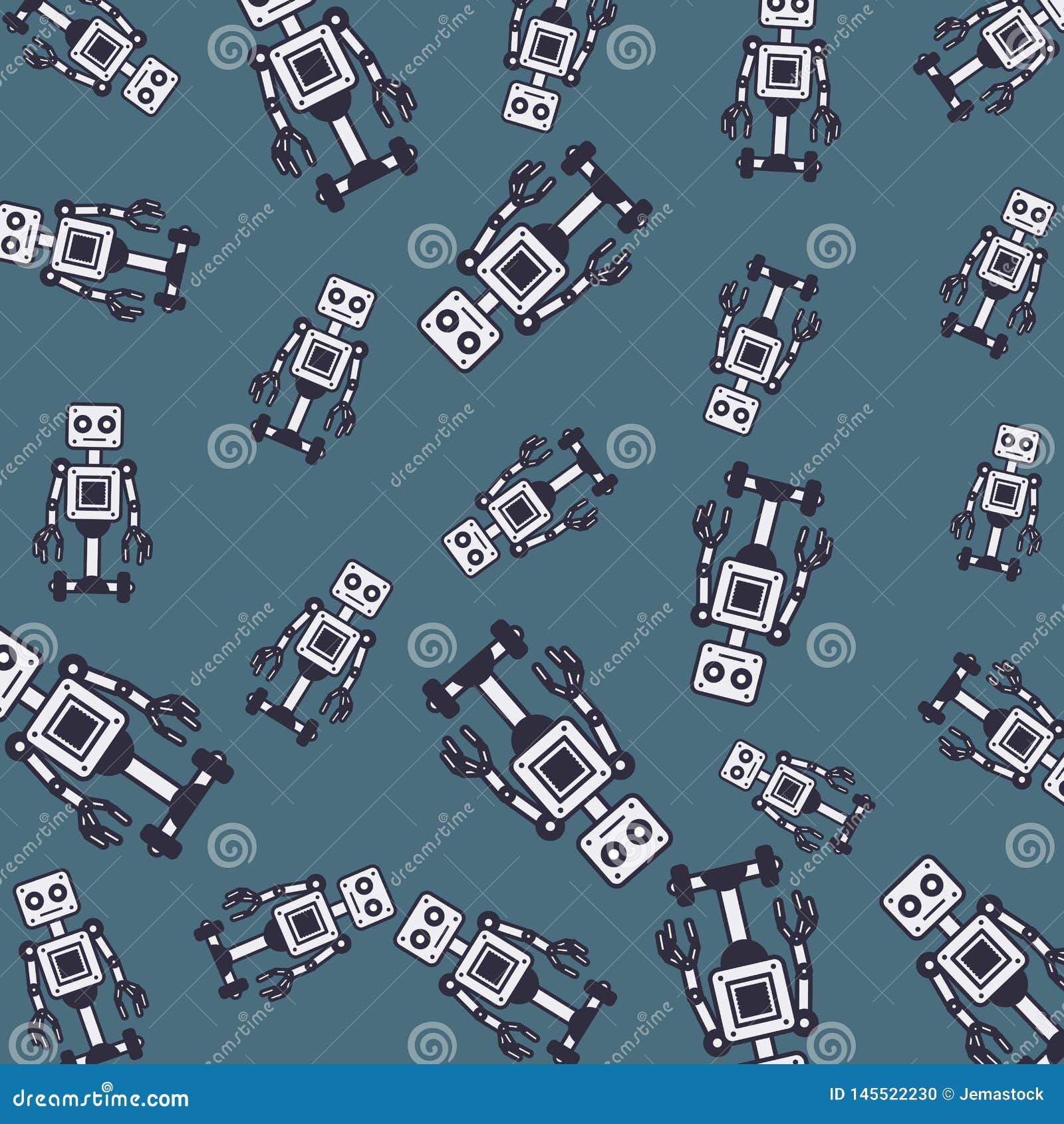 Robots pattern background stock vector. Illustration of cartoons ...
