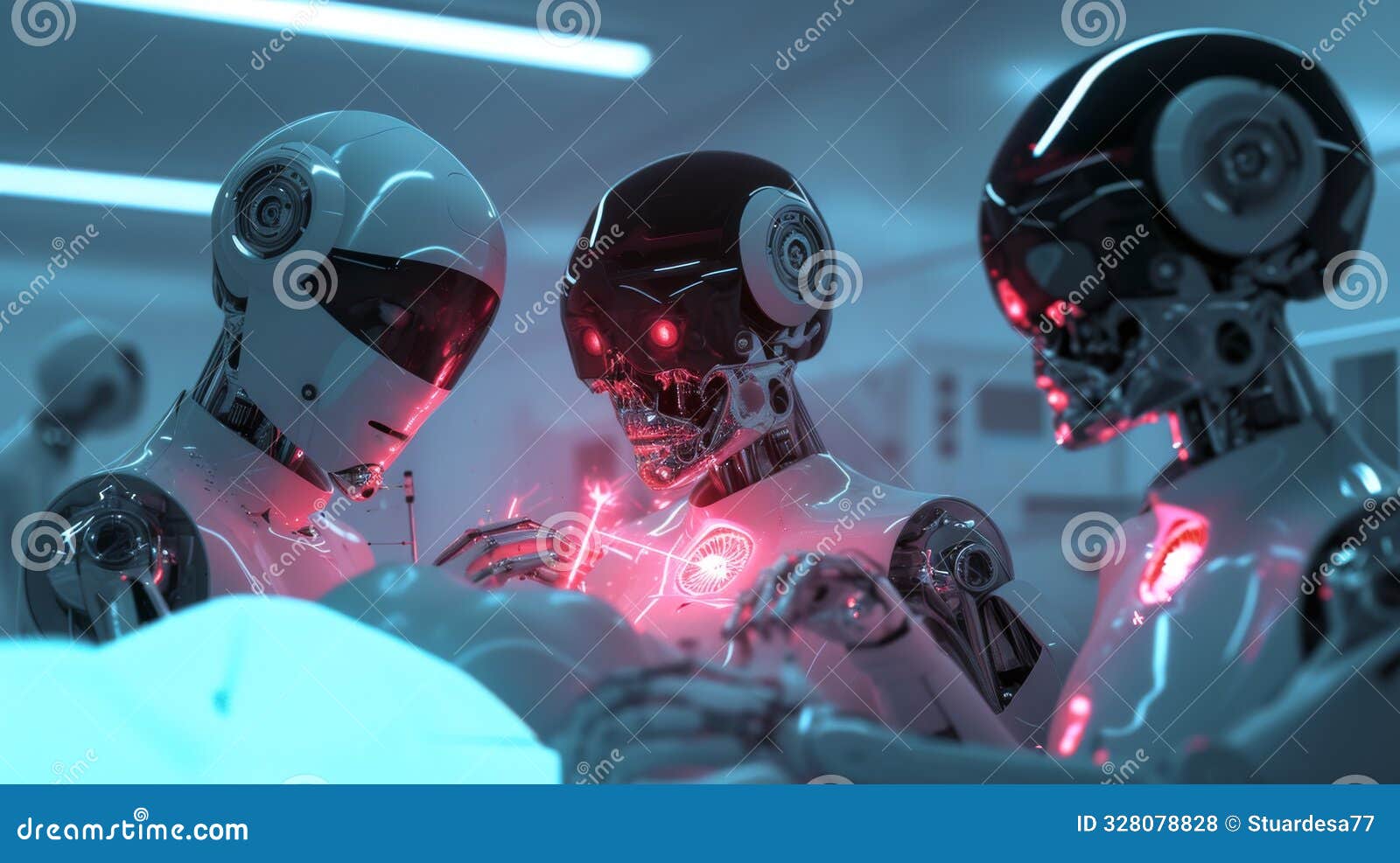 Robots Performing Surgery in a Futuristic Setting Stock Photo - Image ...