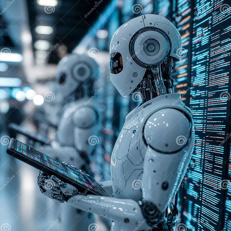 Robots Programming Code stock illustration. Illustration of machine ...