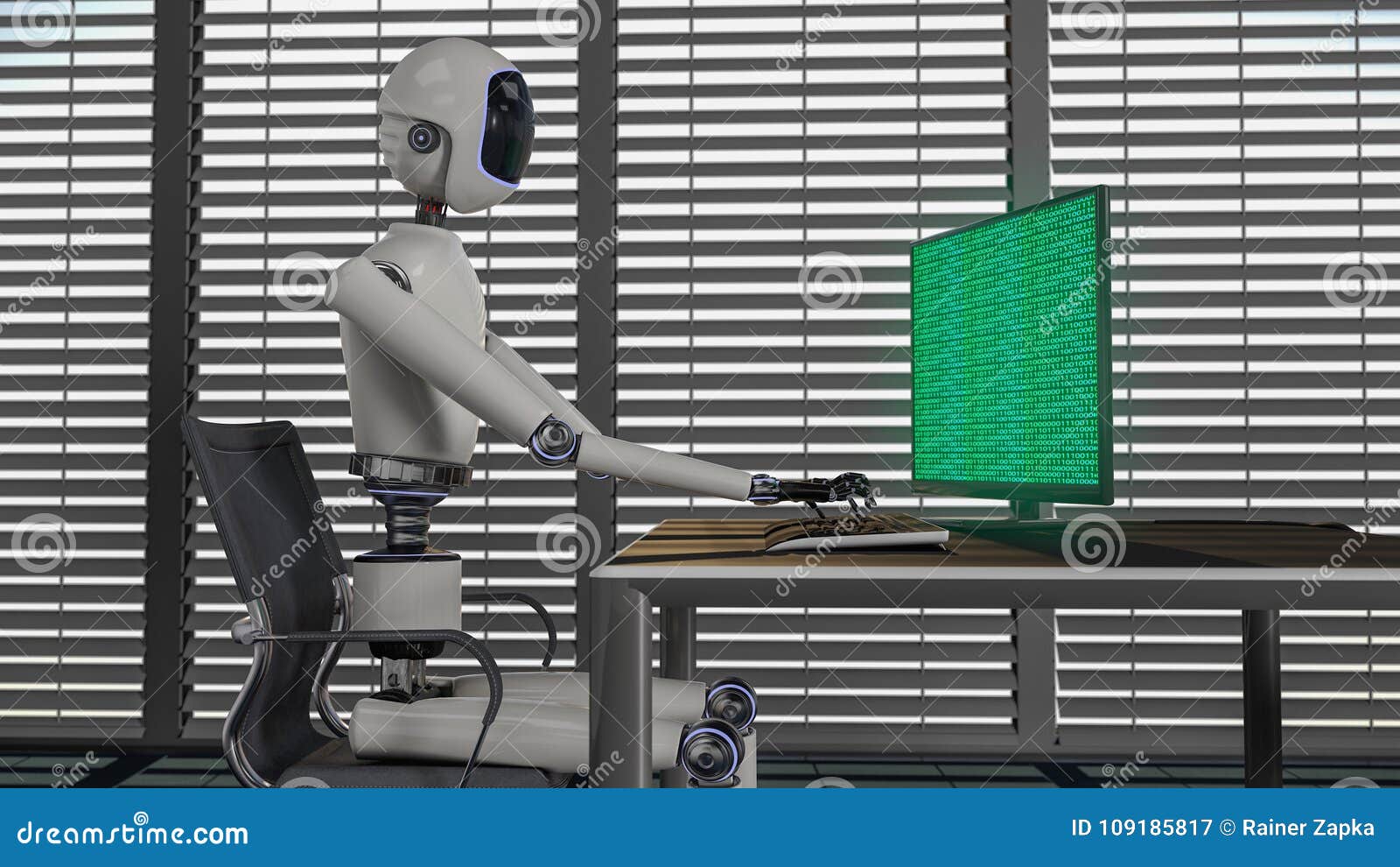 We are the Robots, Robots Working in an Office Stock Illustration ...