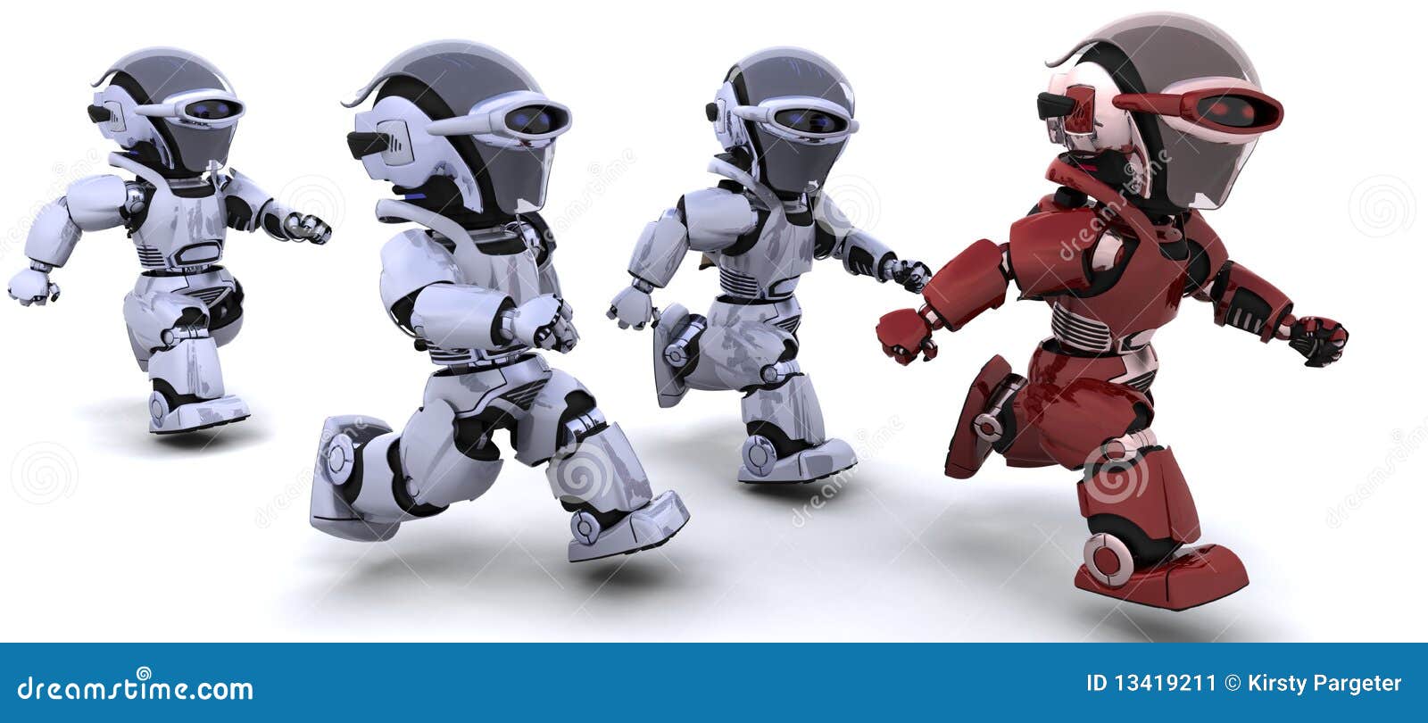 Robots running stock illustration. Illustration of athlete - 13419211