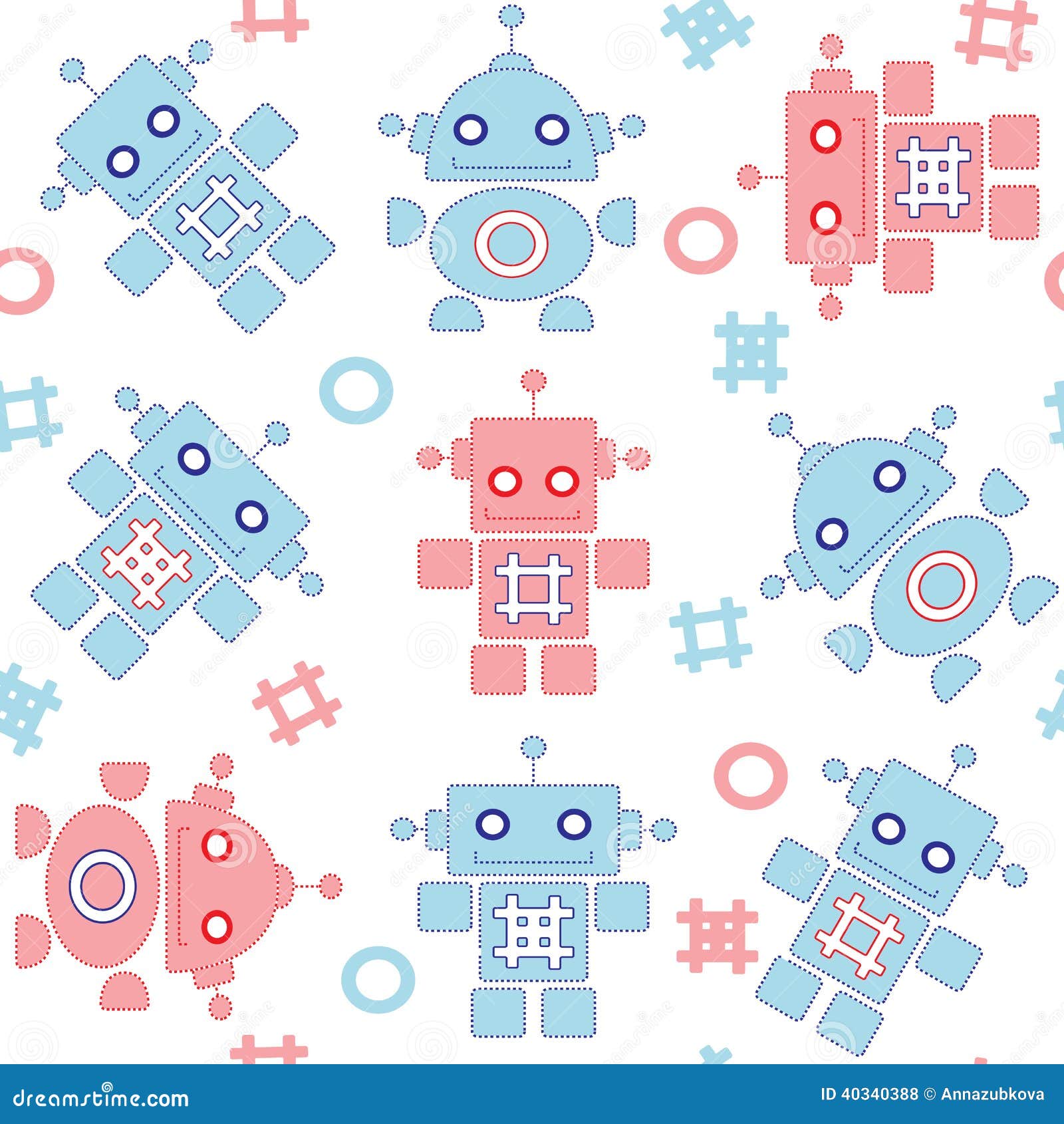 Robots seamless pattern stock vector. Illustration of humorous - 40340388