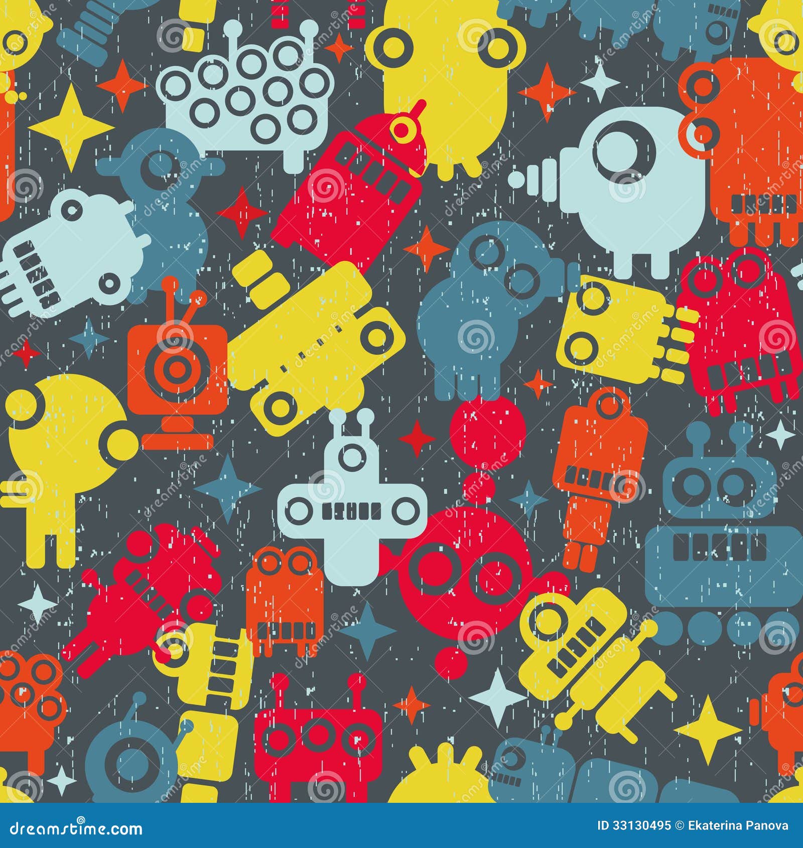 Robots seamless pattern. stock vector. Illustration of monster - 33130495