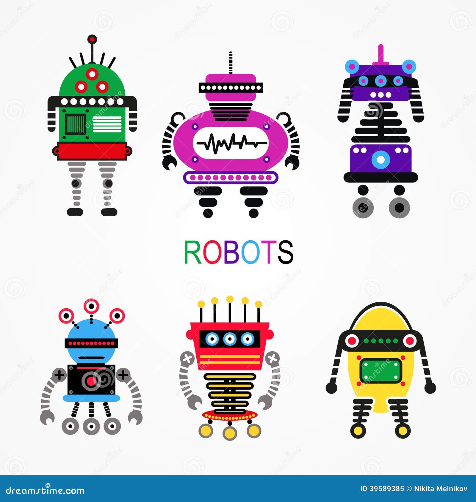 Robots stock vector. Illustration of event, premiere - 39589385