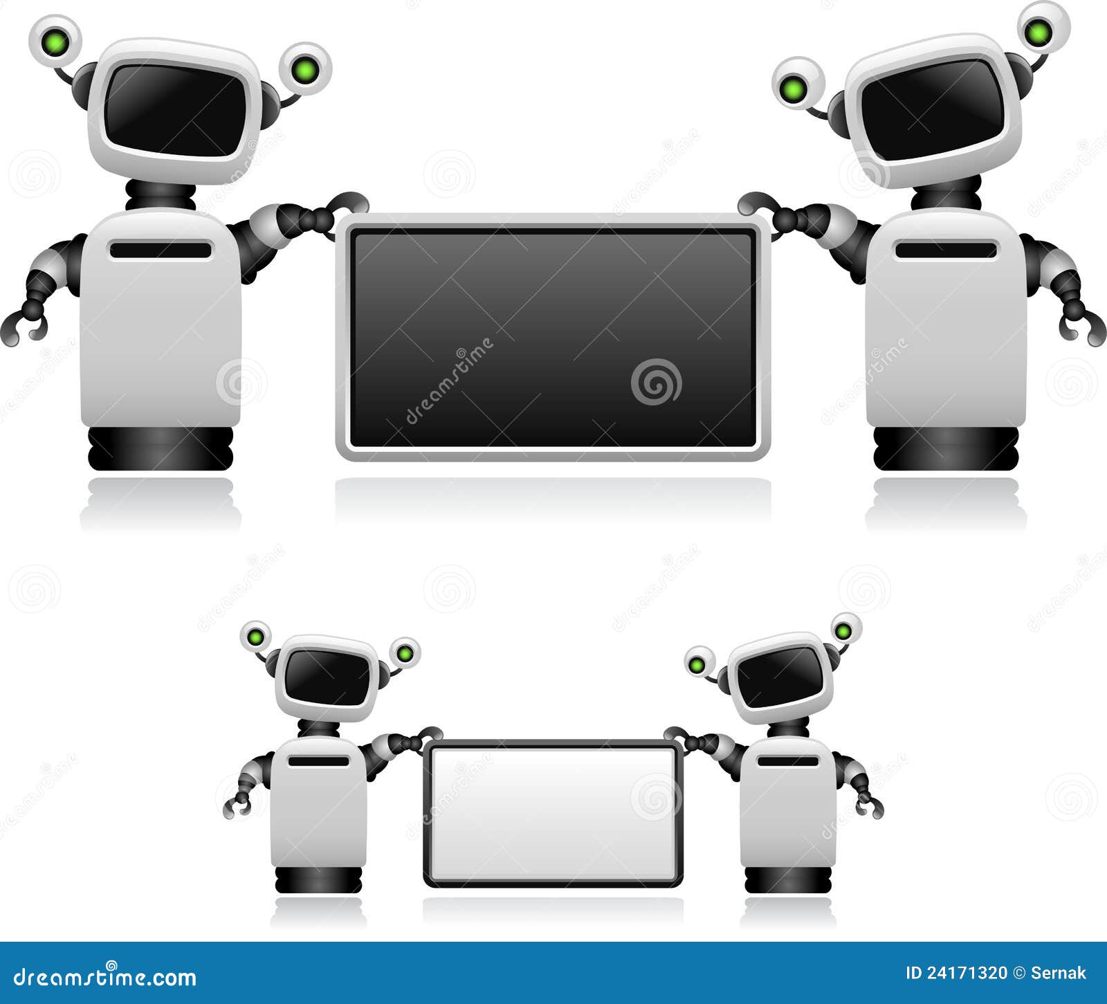 Robots with Sign stock vector. Illustration of funky - 24171320