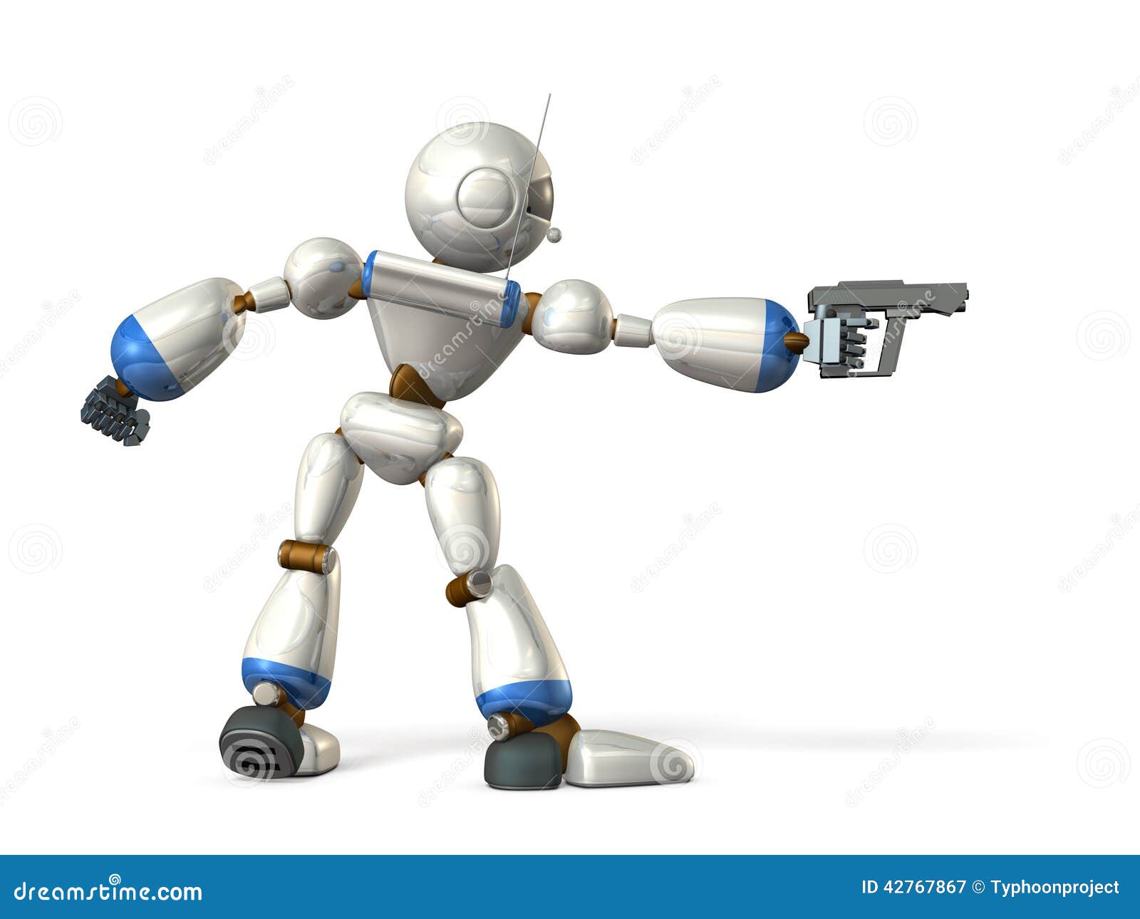 Robots take aim stock illustration. Illustration of humanoid - 42767867