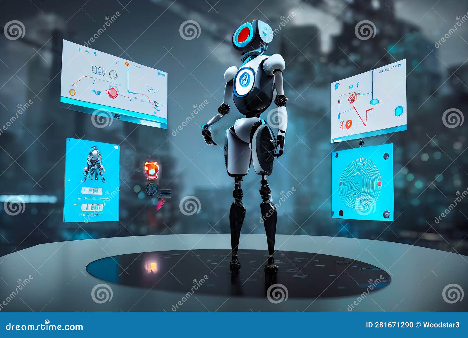 Robots. Technology and Robotization of the Future. 2025. Illustration ...