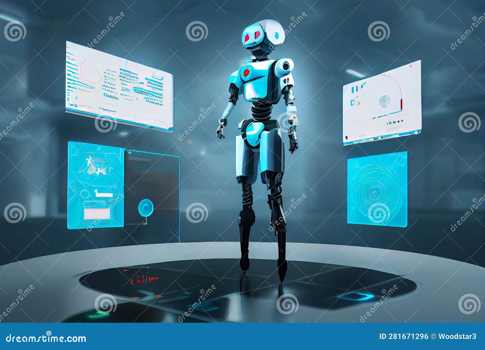 Robots. Technology and Robotization of the Future. 2025. Illustration ...