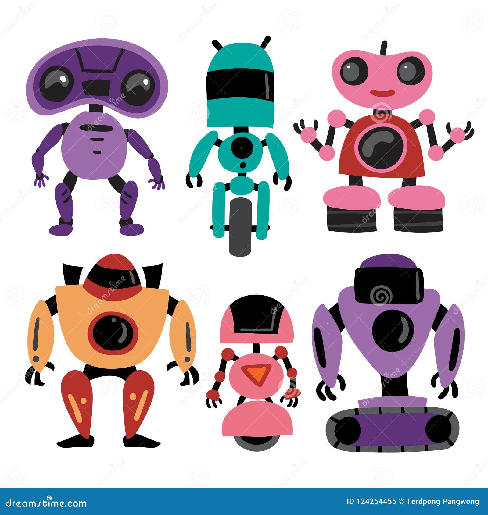 Robots Vector Collection Design Stock Illustration - Illustration of ...
