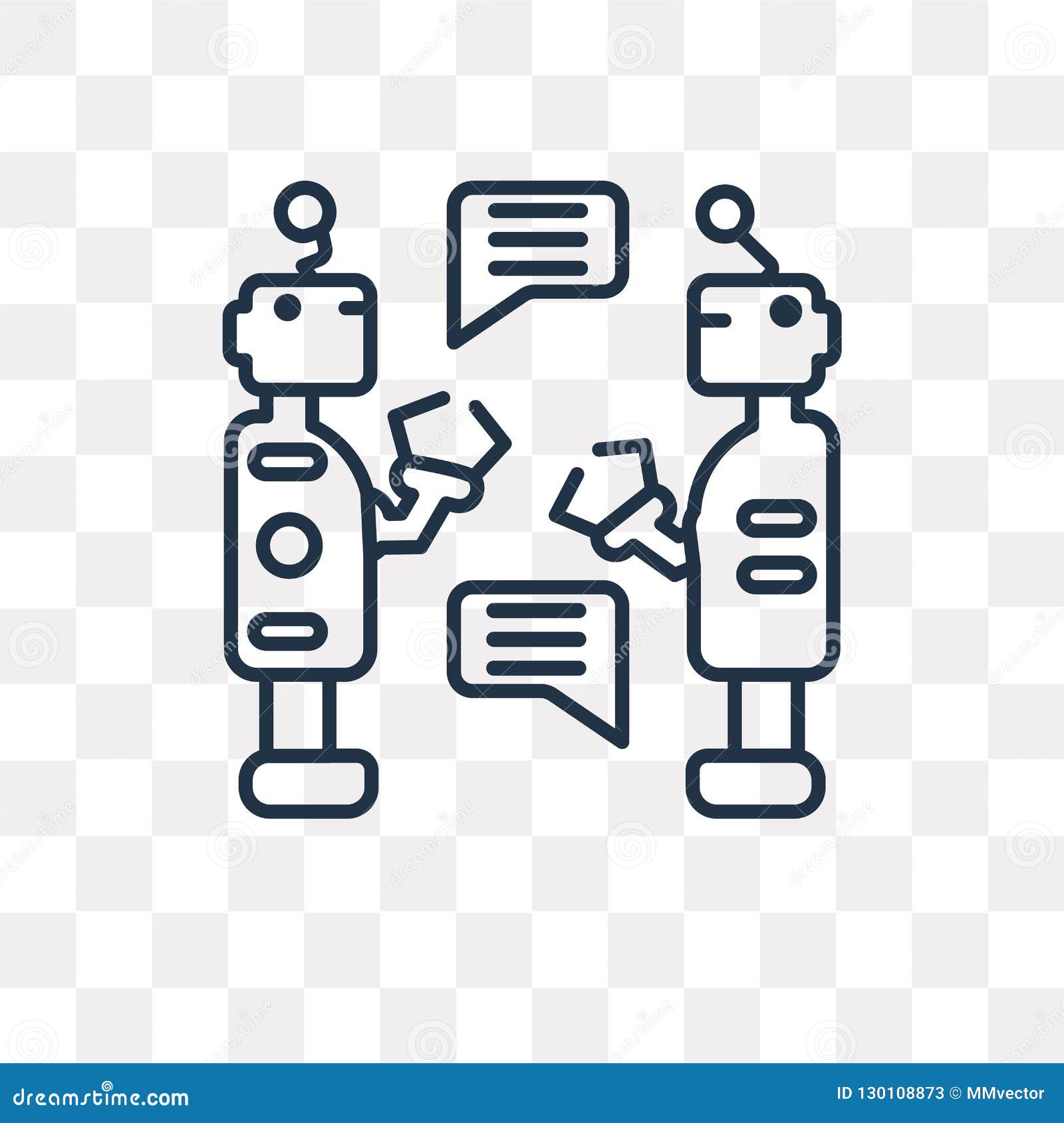 Robots Vector Icon Isolated On Transparent Background, Linear Ro Stock ...