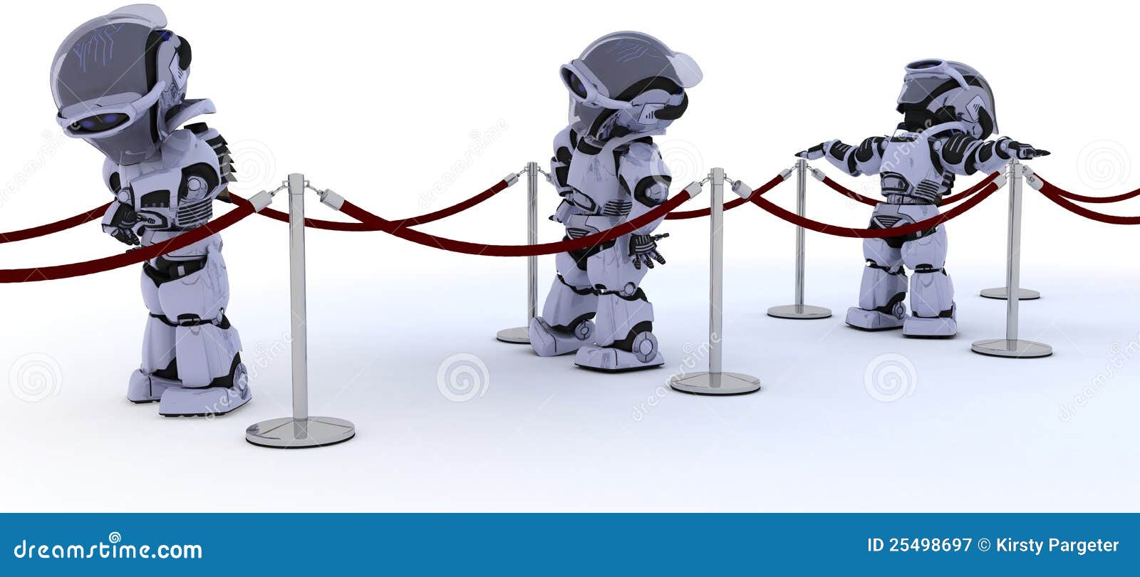 Robots waiting in line stock illustration. Illustration of character ...