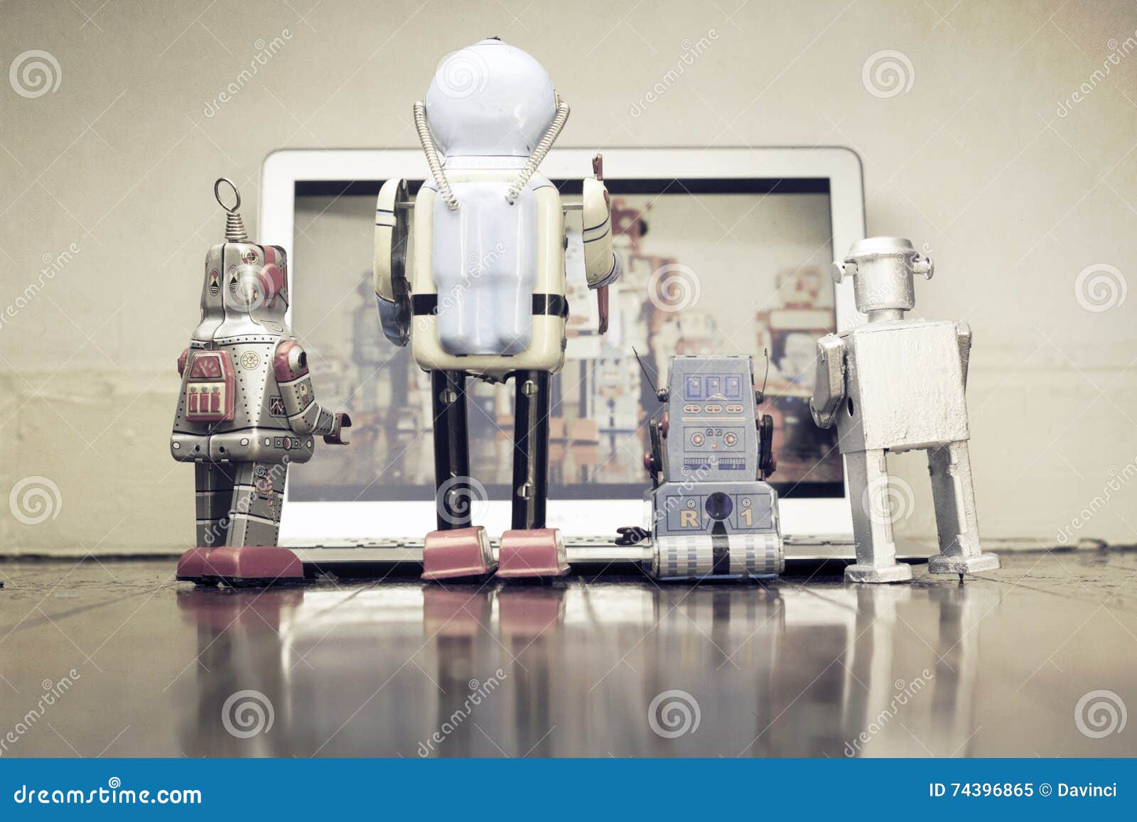 Robots watching stock image. Image of event, theater - 74396865